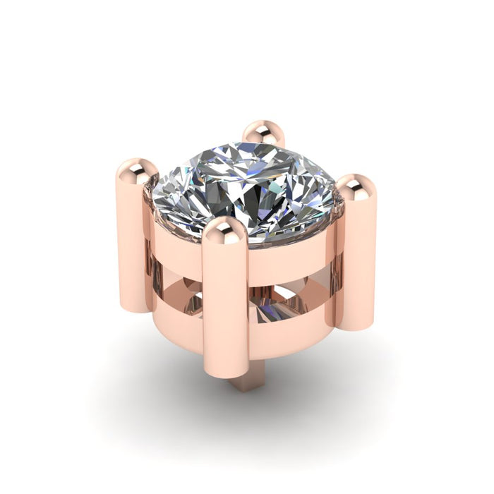 Round Single Stone Four Claw Double Gallery Collet — Vulcan Jewellery