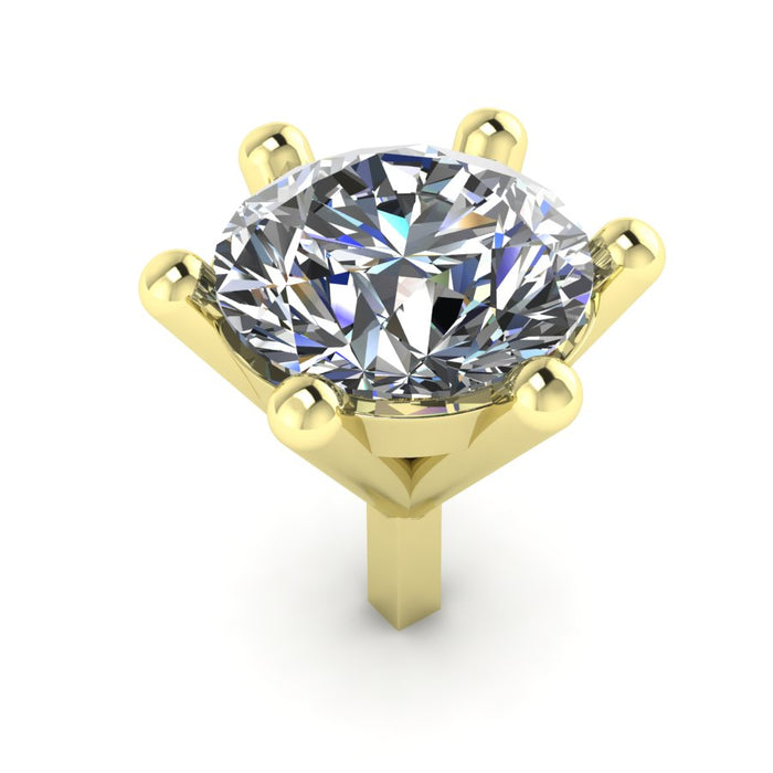 Round Single Stone Low Six Claw Wire Collet — Vulcan Jewellery