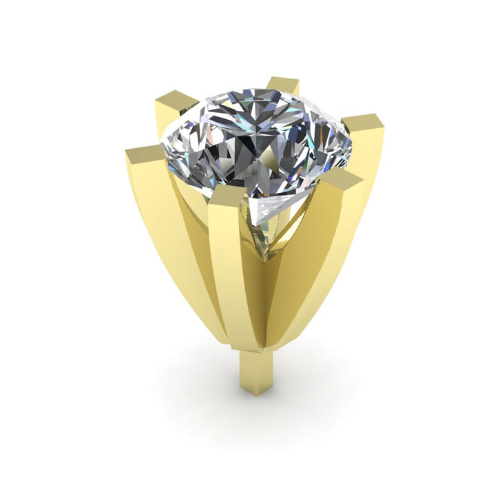 Round Single Stone Narrow Six Claw Tulip Collet — Vulcan Jewellery