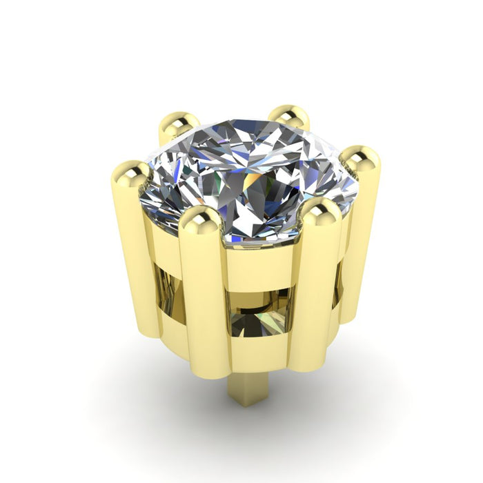 Round Single Stone Six Claw Double Gallery Collet — Vulcan Jewellery