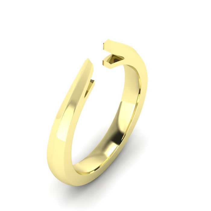 Single Stone Plain Ridged Shank — Vulcan Jewellery